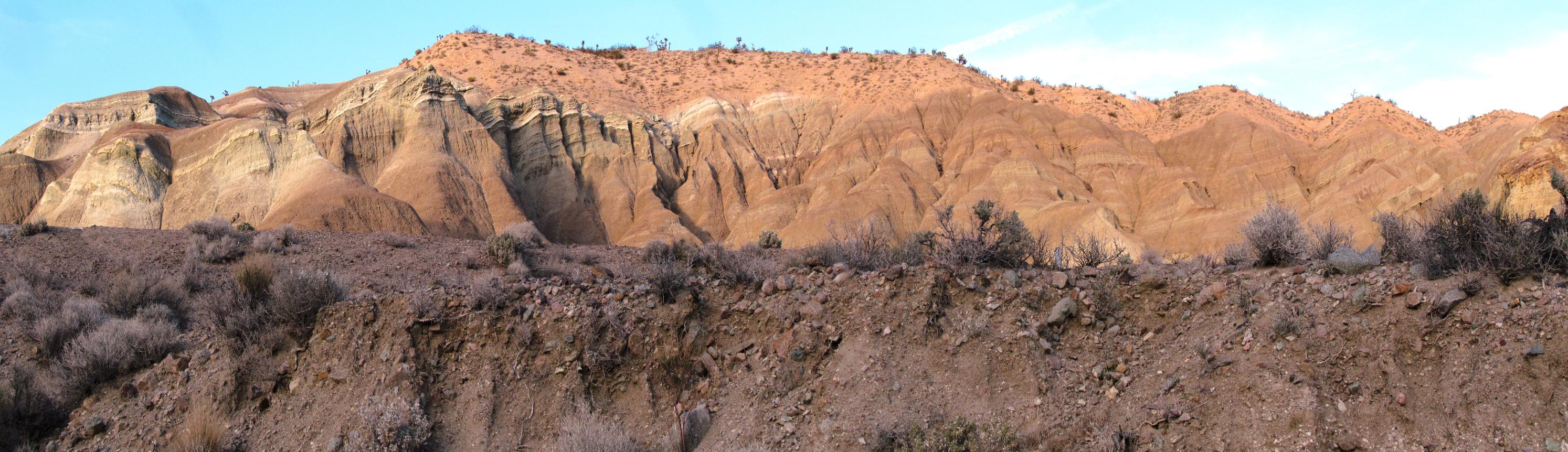 Panoramic Views in Rainbow Basin Natural Area in Eastern California